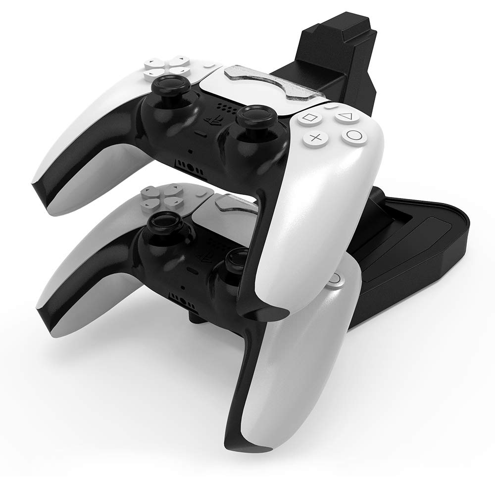 Playstation 5 Controller Charger Station for DualSense Controllers by Genius Magic - Playstation 5 Controller Charging Station with Bright LED Indicator and Dual USB for Super Fast Dual Sense Charging