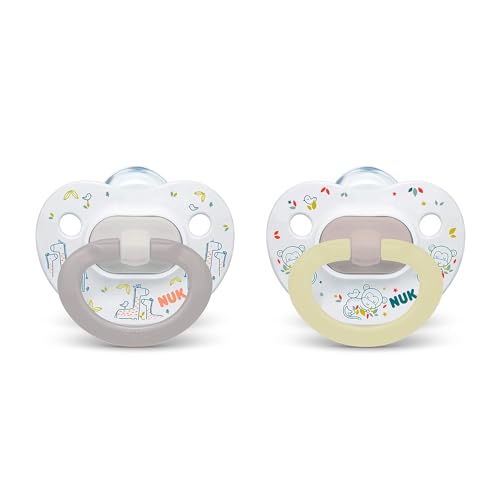 NUK Orthodontic Pacifiers, Girl, 0-6 Months, 2-Pack