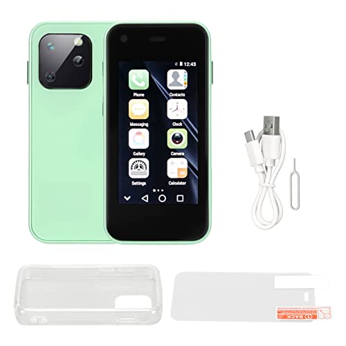XS13 3G Mini Smartphone, 2.5Inch HD Touchscreen, 1GB RAM 8GB ROM, 1580mAh Battery, for Android 6.0 System, with Bluetooth, WiFi, GPS, Cute Smartphone, Ideal Gift for Kids(Green)