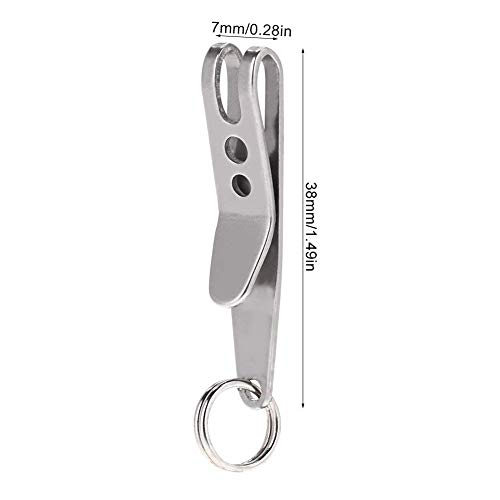 UltraTac Deep Carry Knife Pocket Clip Nano, Multi-Purpose Pocket Suspension Clips for Keys, Flashlights, Knives - Stainless Steel (2 Pack)