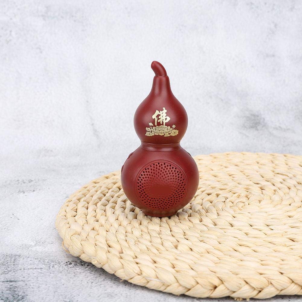 Prayer Machine, Exquisite 26 Songs Portable Gourd Shaped Buddha Music Player, Office Buddhist Temple for Home(red)