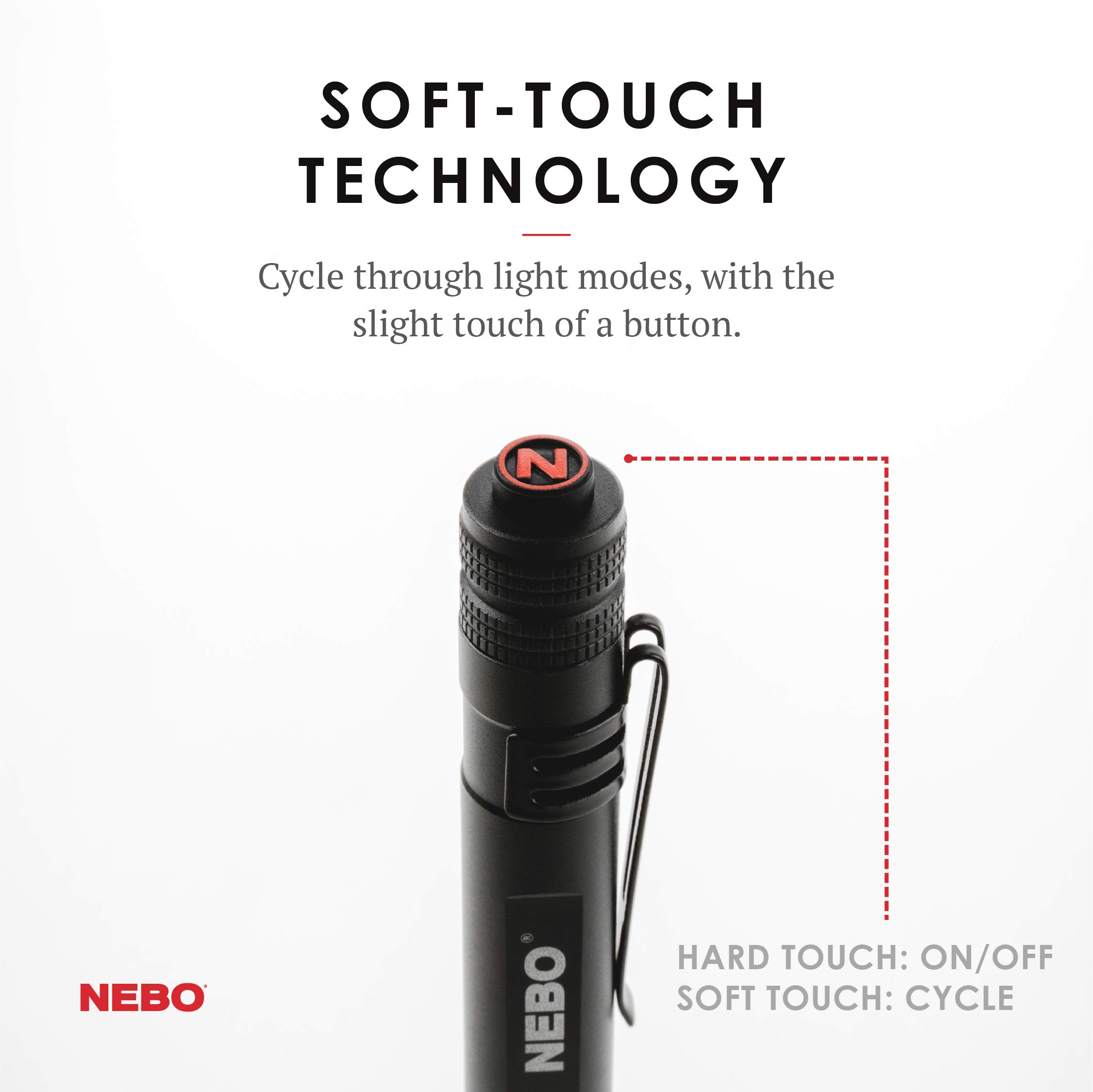 NEBO INSPECTOR Waterproof LED Pen Light Flashlight | 180 Lumen Inspector Light Powered by 2 AAA Batteries