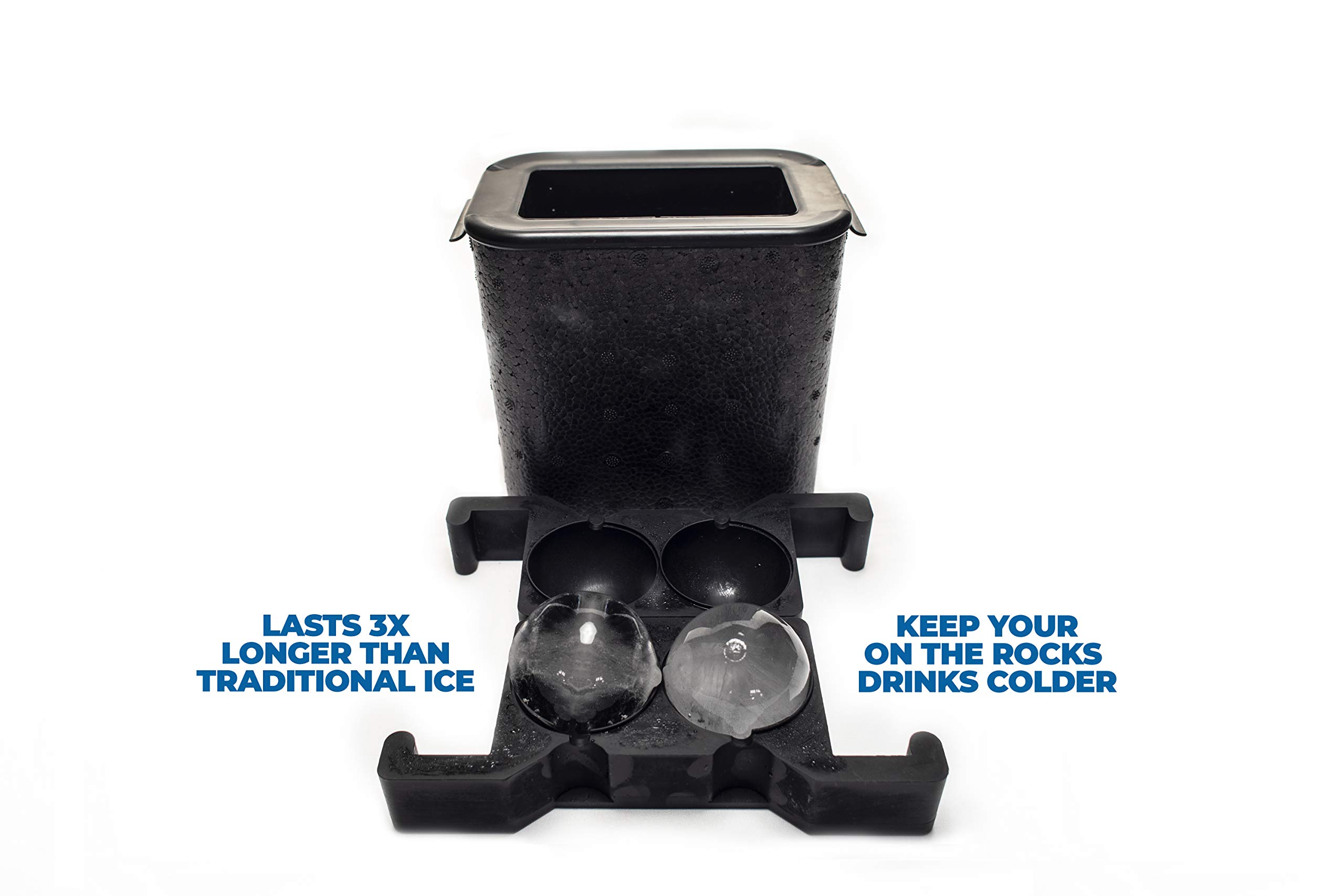 Premium Round Ice Cube Mold - Crystal Clear Whiskey Ice Ball Maker Mold - Craft Big Sphere Ice Cube Tray - Circle Ice Cubes Trays for Bourbon - Large Spherical Ice Molds for Whisky, Cocktails