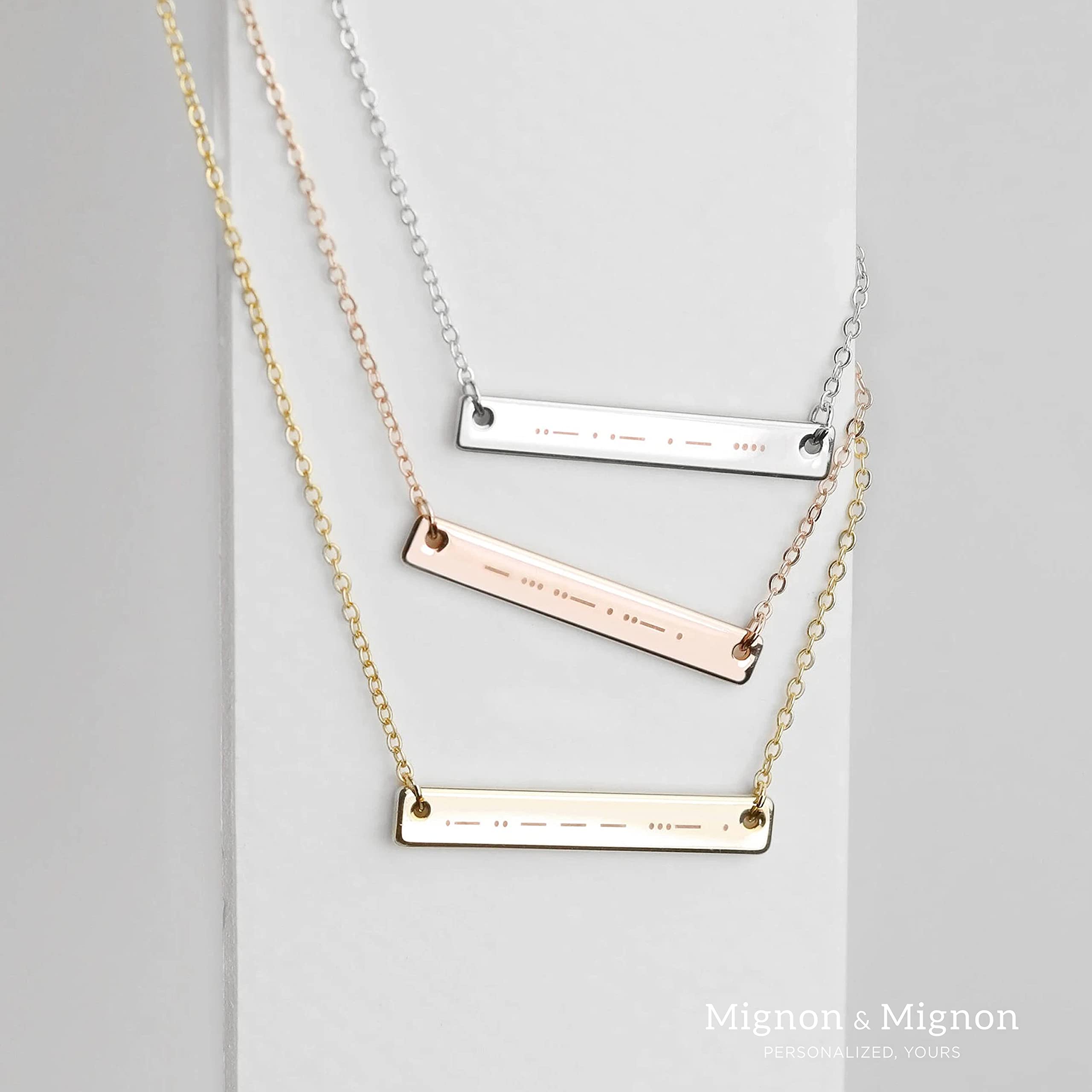 MignonandMignon Morse Code Necklace Jewelry Gift Sister In Law High School Graduation - 9N-MC