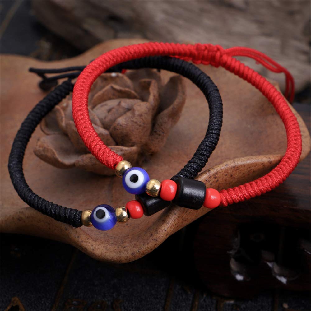 Red/Black Evil Eye Bracelet for Women Men Hand-woven Tibetan Buddhist Bracelets for Protection and Good Luck