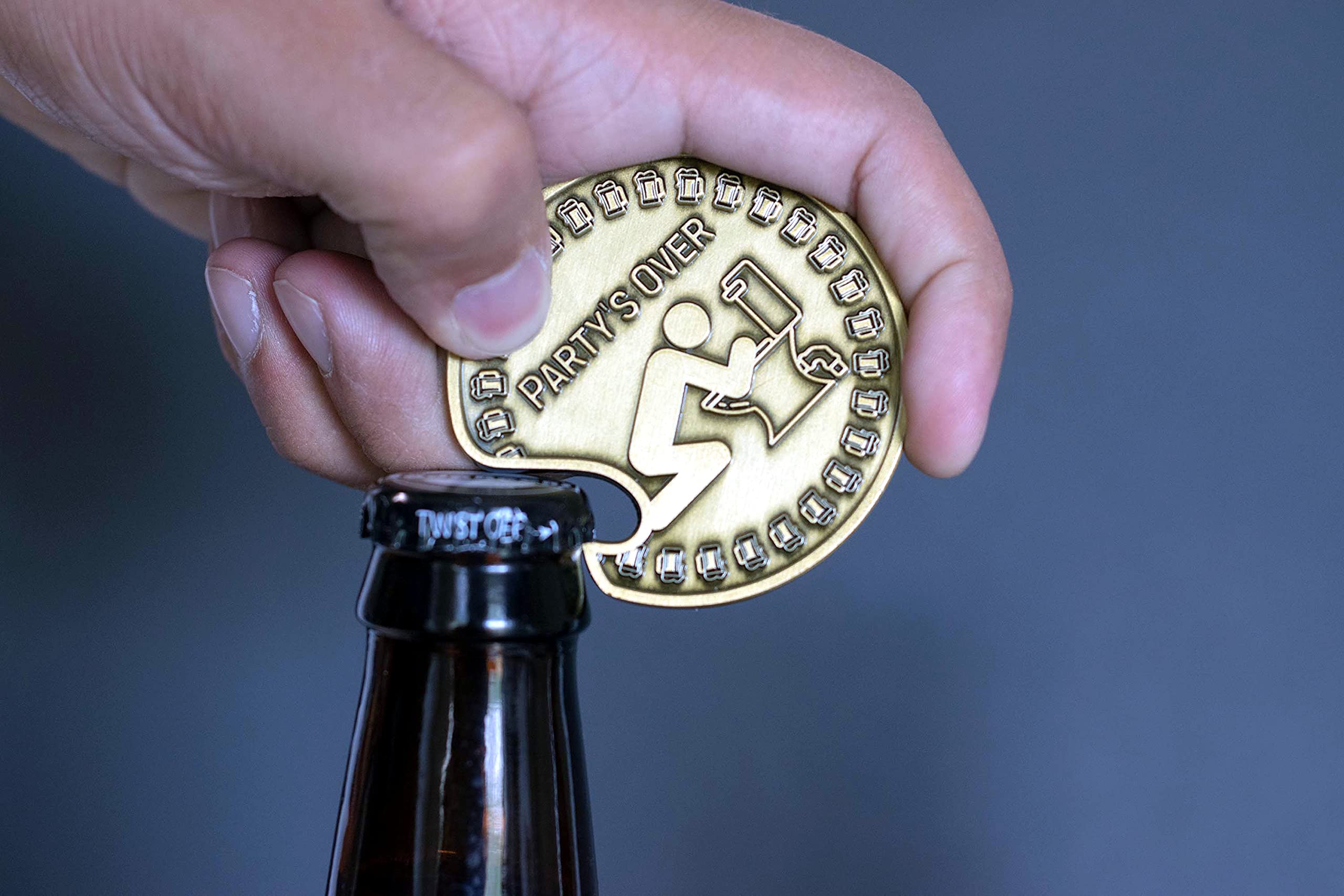 Tokenz Bottle Opener Decision Maker Double Sided Coin | Fun Gift or Party Favor for College Graduation, 21st Birthday, Bachelor/Bachelorette Party or Drinking Games