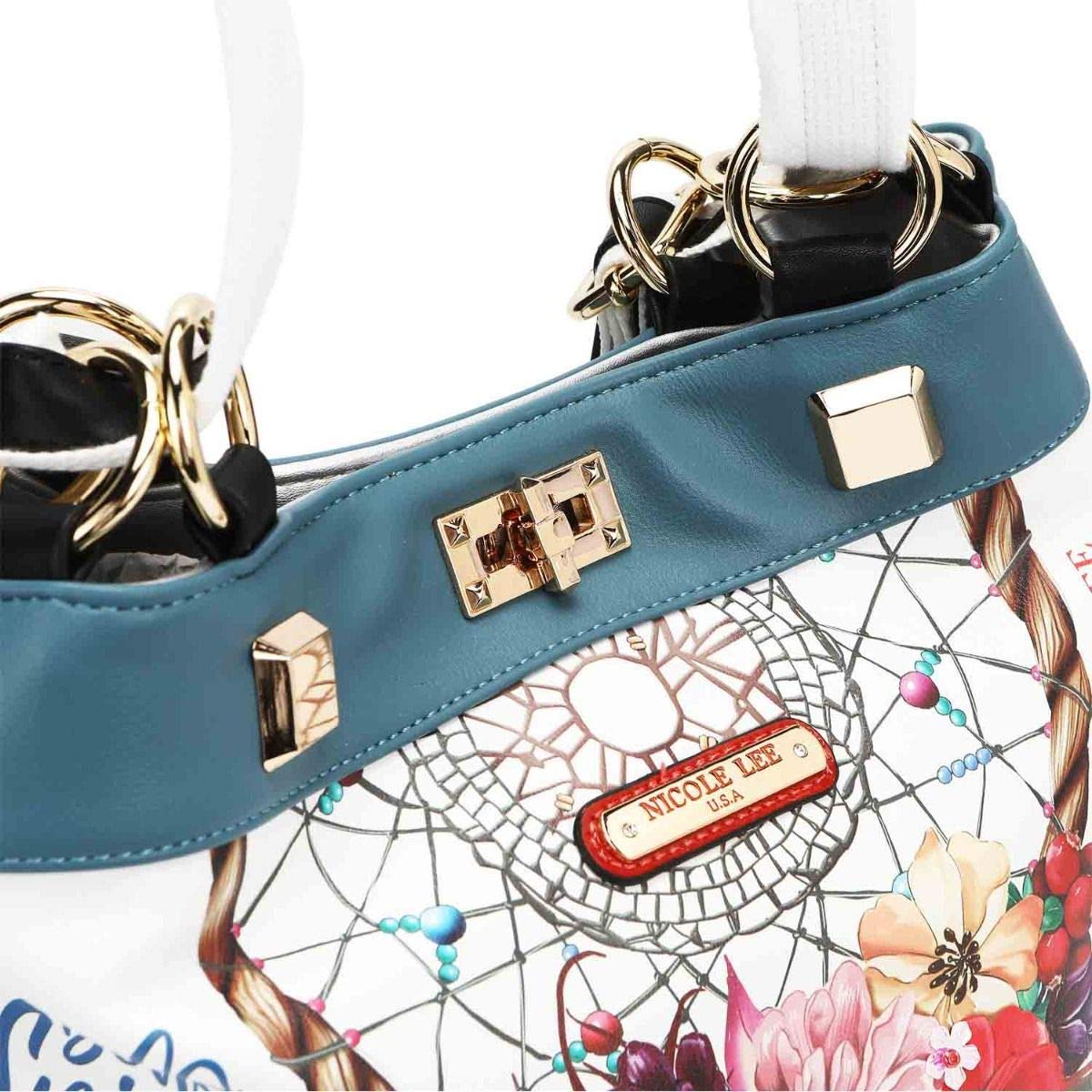 Nicole Lee BOHEMIAN WHITE PRINT STYLISH CONVERTIBLE BACKPACK