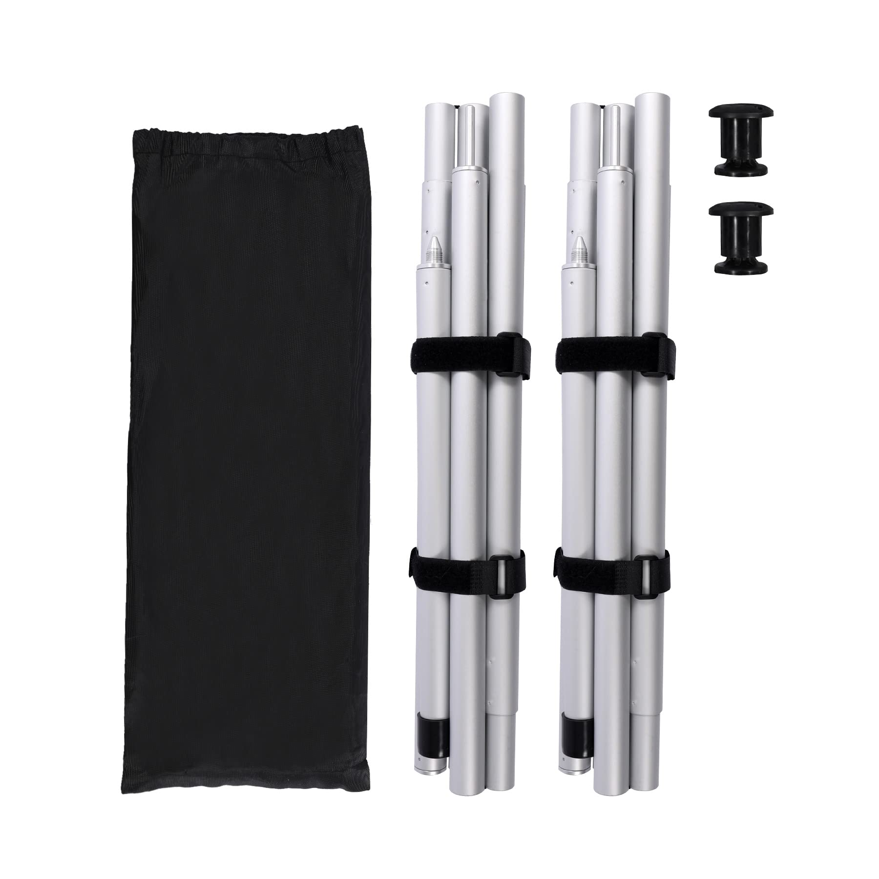 REDCAMP Adjustable Aluminum Tarp Poles Set of 2, 75"-87", Multifunction & Lightweight Telescoping Tent Poles Replacement for Beach Tent Tarp Canopy Awning