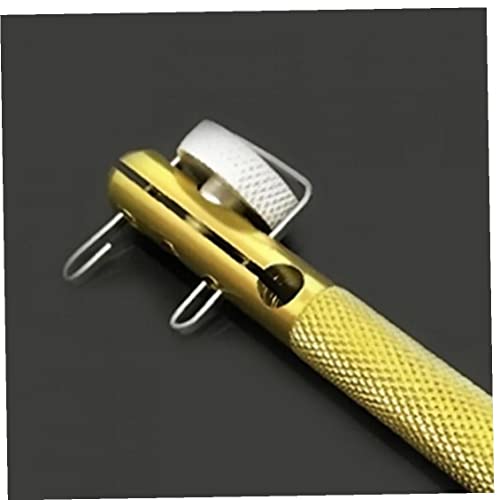 TOSSPER 1pc Fishing Line Knot Tying Tool Metal Fishing Hook Double-Headed Needle Knots Tier Fish Hook Tool Fishing Accessories, Gold
