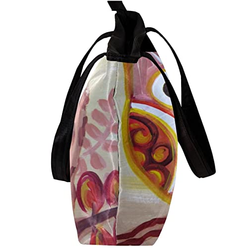 Women's Large Size Canvas Shoulder Bag Hobo Crossbody Handbag Casual Tote, Animal Owl on the Tree