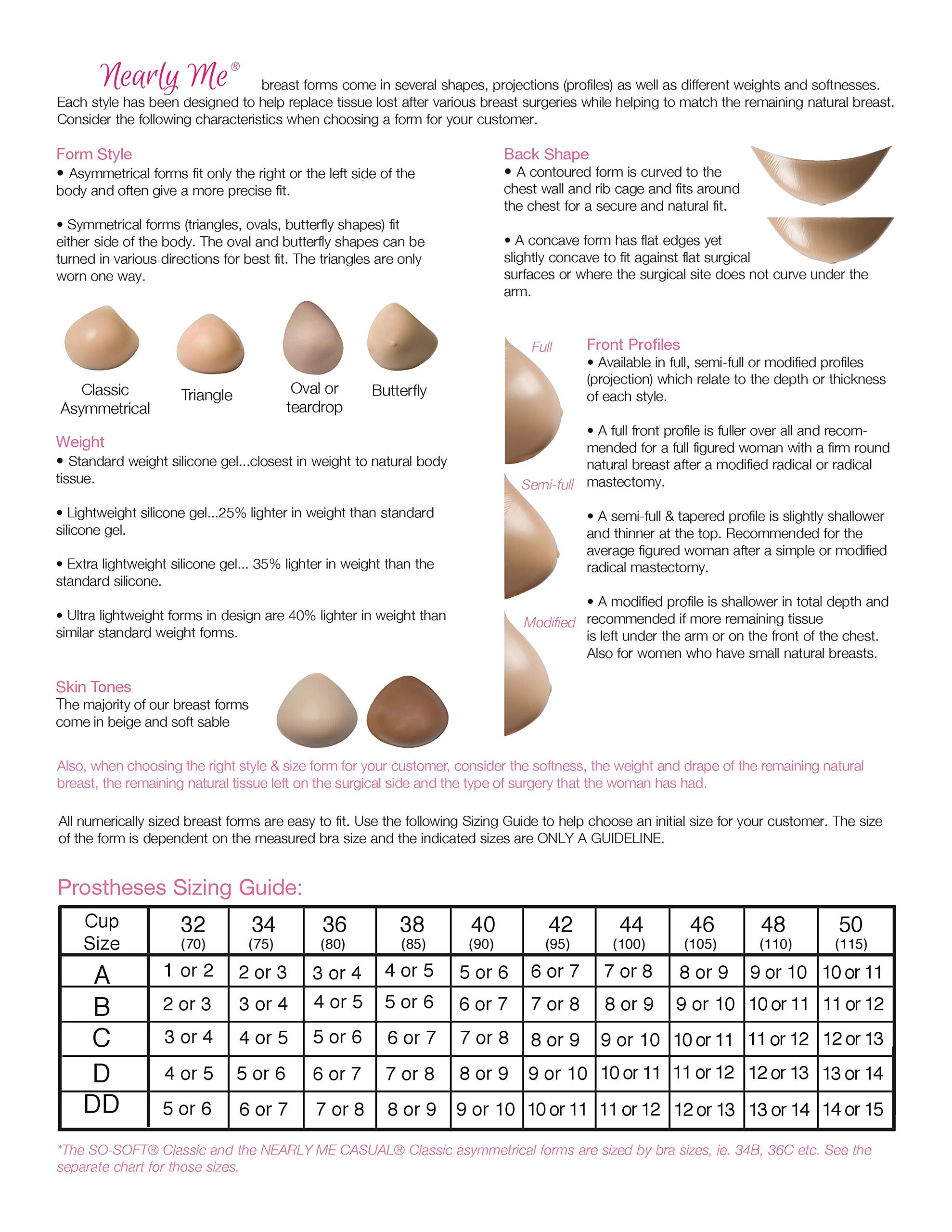 Nearly Me - #985 Super Soft Ultra Lite Wt Full Triangle Silicone Mastectomy Breast Form (Size: 12) Beige