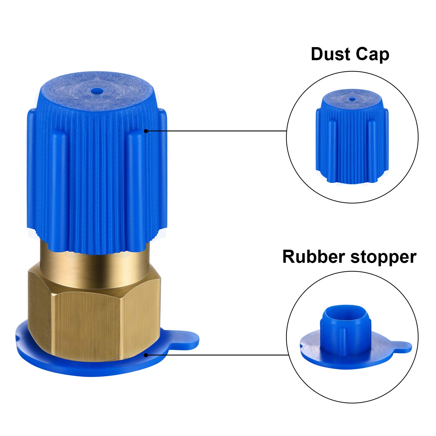 Mudder 4 Pieces VA-LH11 A/C Pro R-12 to R-134a Retrofit Parts Kit Retrofit Conversion Adapter Fitting Compatible with 1/4 SAE Thread Low High Side Retrofit Conversion