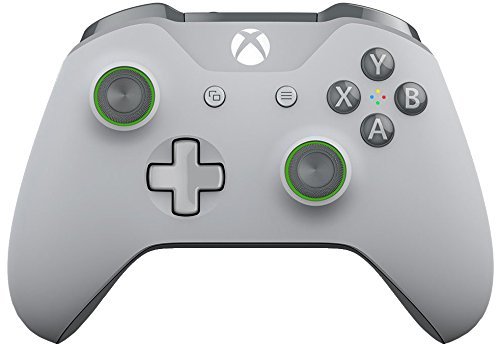 Microsoft Wireless Controller - Grey/Green - Xbox One (Renewed)