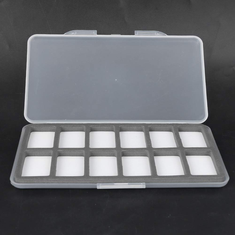 Ruining Fly Storage Box, Bait Case, Transparent with Foam Accessory Fishing Supply for Fishing for Lure Storage 12 Cells
