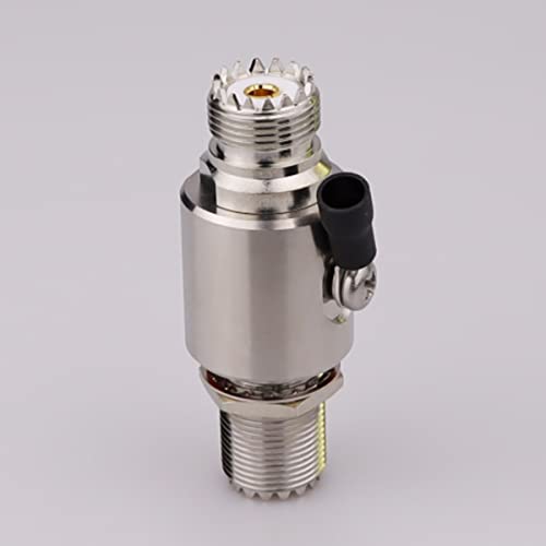 Whisary UHF Lightning Arrestor PL-259 Lightning Surge Protector UHF Female to Female Bulkhead for HAM Radio Gear,CB Ham Two-Way Base Stations