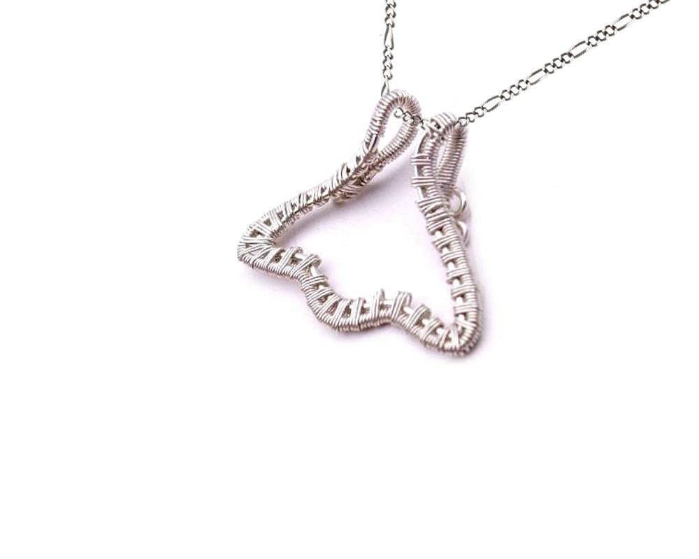 Ring necklace holder sterling silver handmade wire wrapped jewelry with 18″ chain
