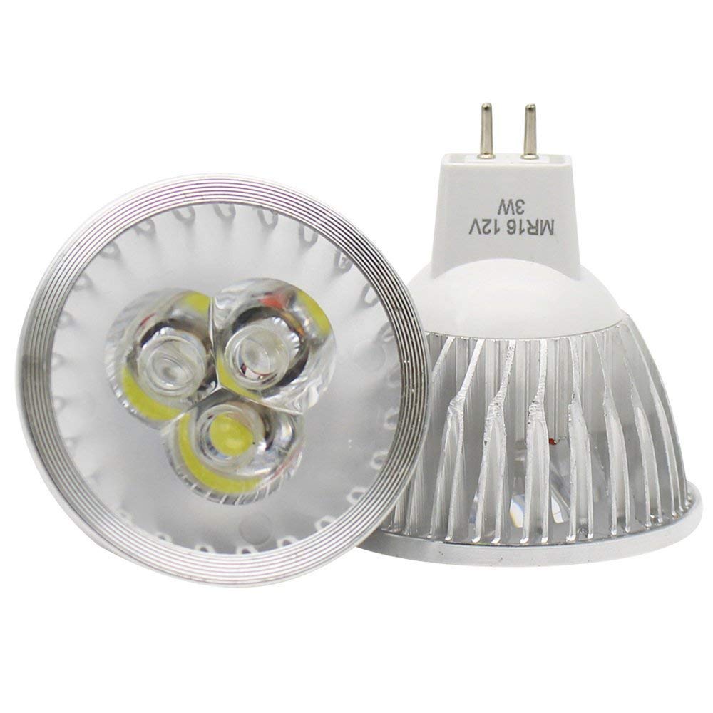 MR16 LED Light Bulbs 3W MR16 Base LED 12V 3W(20W Halogen Bulb Equivalent) Cool White LED Bulb Spotlight Bulbs for Landscape Recessed Lighting,12V Low Voltage,6000K Cool White,Not Dimmable,6 Pack