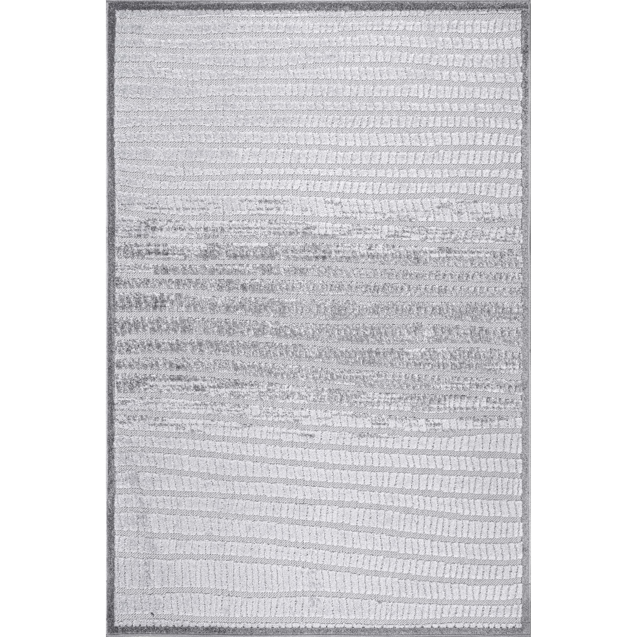 nuLOOM Danna Textured Stripe Indoor/Outdoor Area Rug, 5x8, Grey