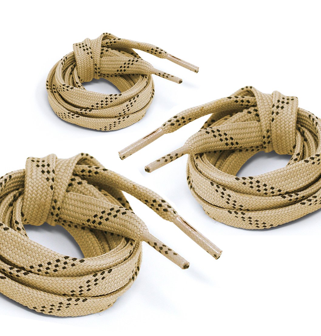 Mercury + Maia Kevlar Flat Shoe Laces (1 Pair) Kevlar Shoe Laces - USA MADE (54, SAND-BLACK)