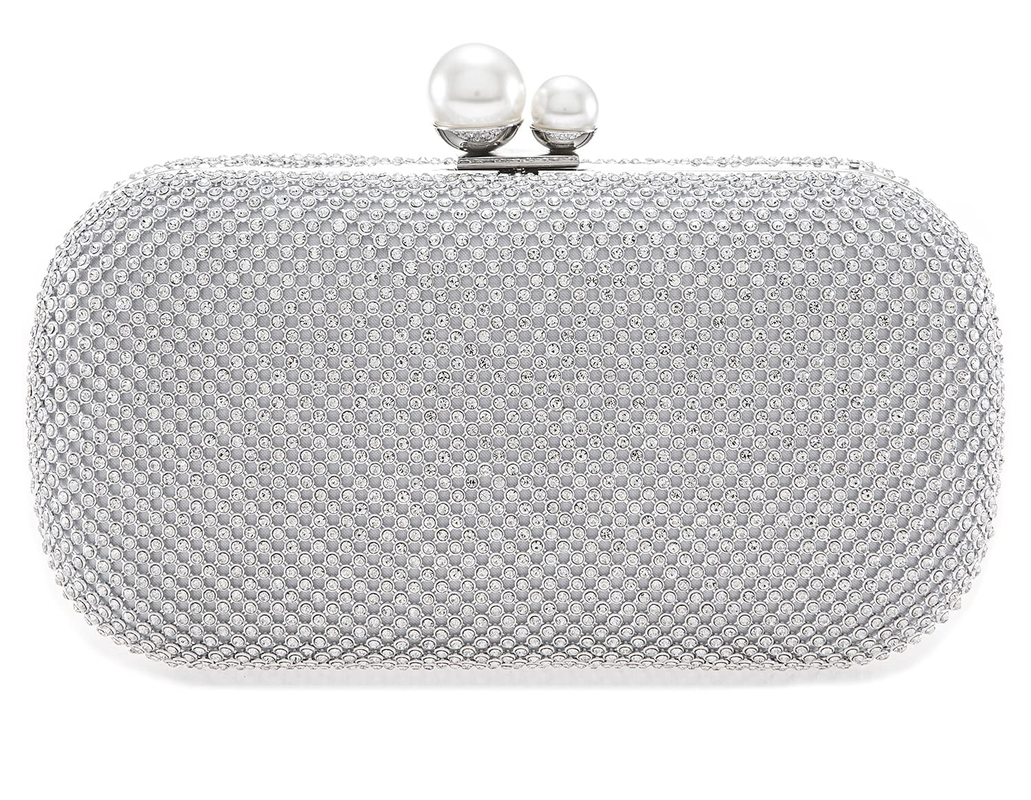 Sumnn Crystal Evening Clutch Woman Evening Bag For Party and wedding (Silver)