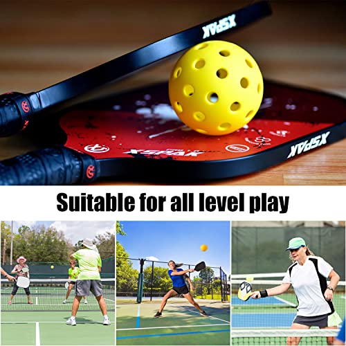 USAPA Approved Outdoor Pickleball Balls - 16 Pcs High-Bounce Balls with 40 Holes for Superior Durability | Tournament-Quality Set in 4 Bright Colors with Convenient Mesh Bag