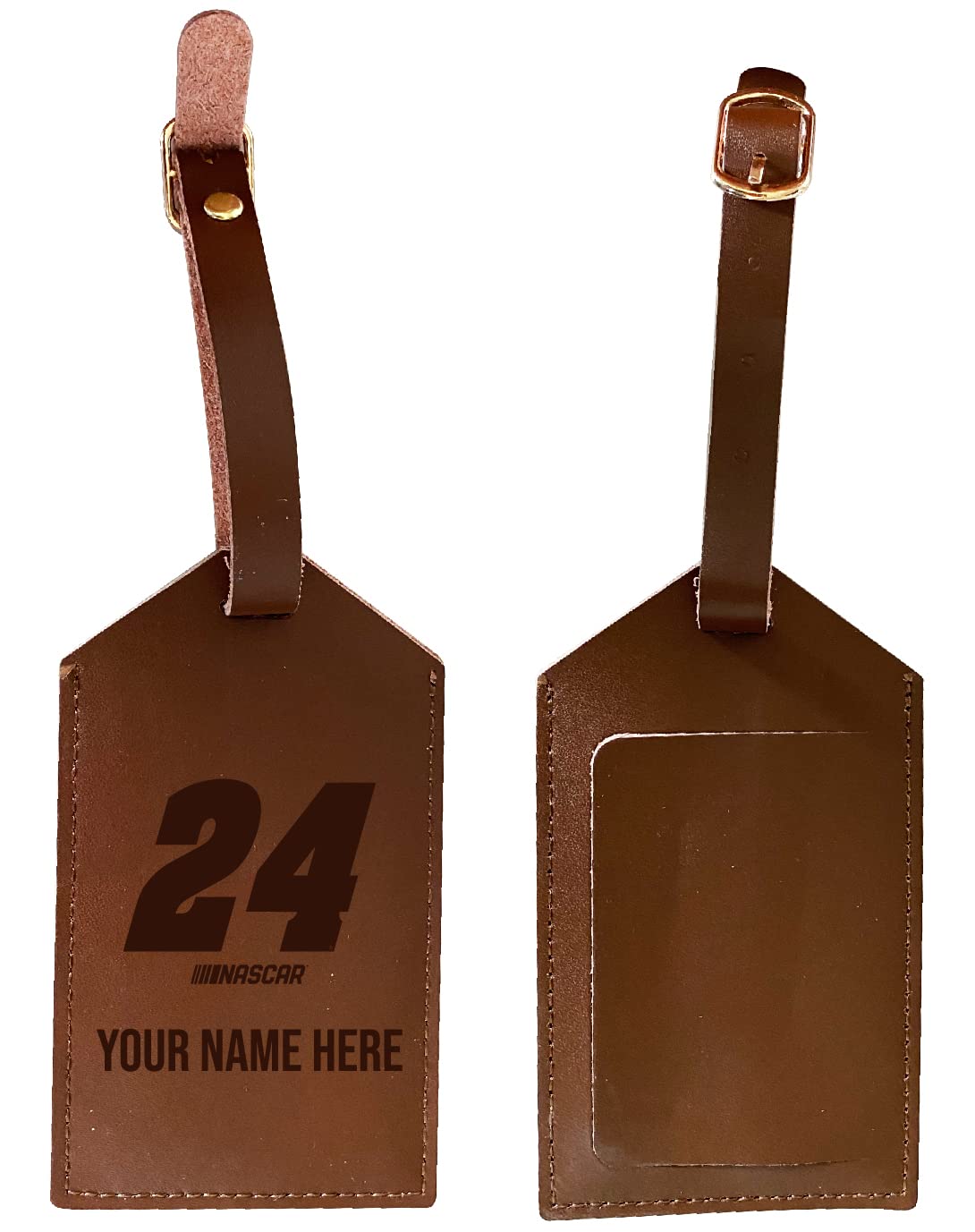 Personalized Customizable Nascar #24 William Byron Leather Luggage Tag Engraved with Custom Name