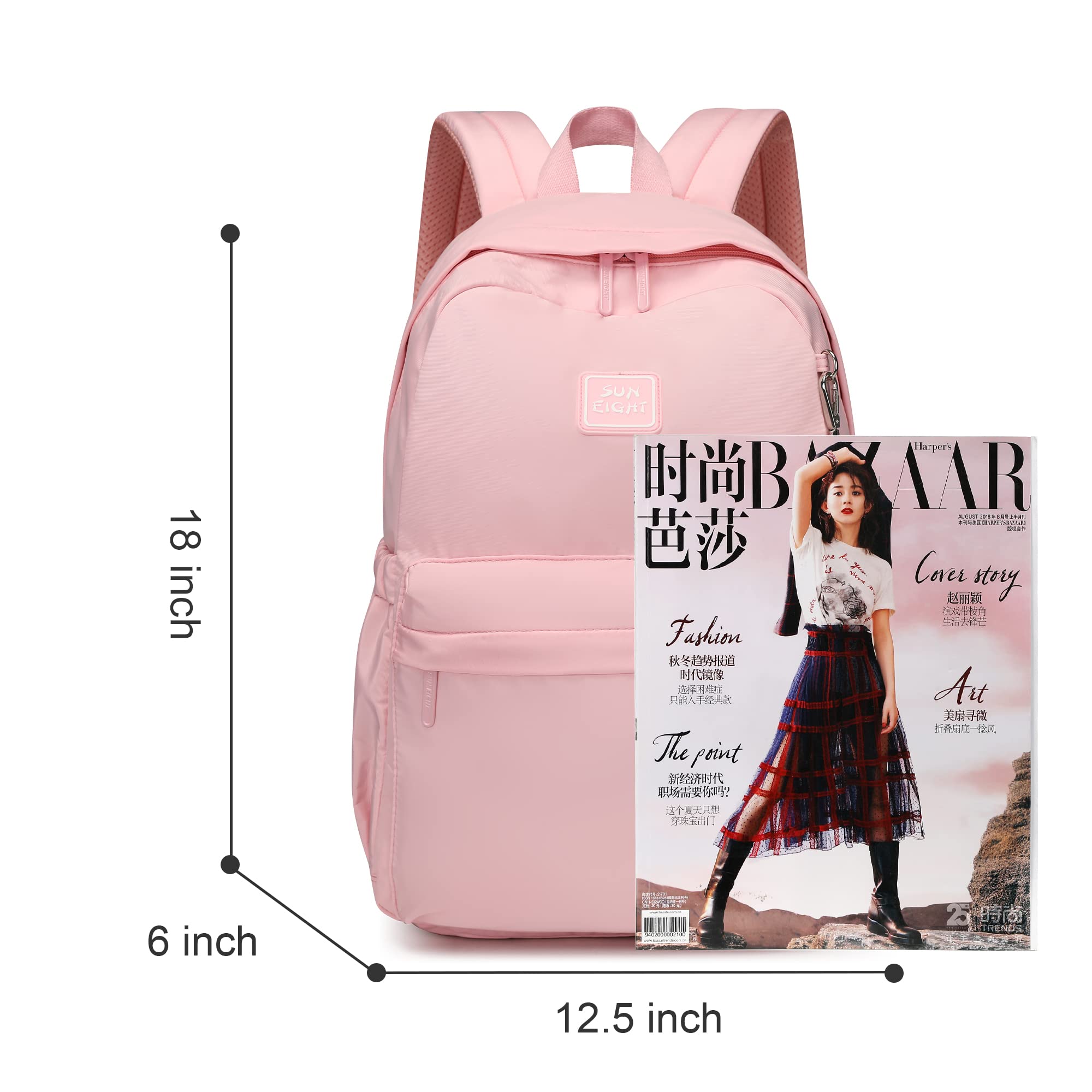 Reqinqin Backpack for Girls Backpack Pink Waterproof Large Space School Backpack Suitable for Age for Over 6 Years old Kids Elementary Bookbag Lightweight Travel Toddler Backpack(Pink )