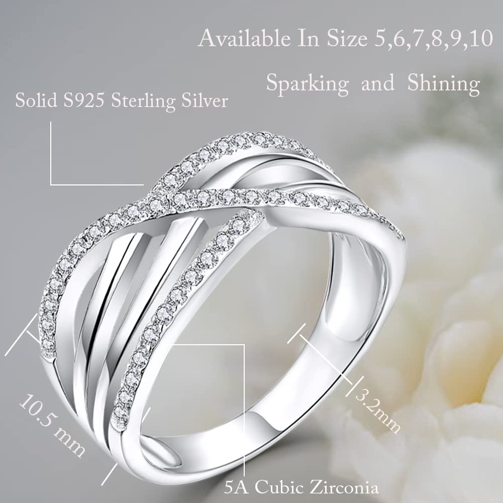 STARCHENIE Infinity Promise Ring for Women 925 Sterling Silver Engagement Band Anniversary Jewelry Size9