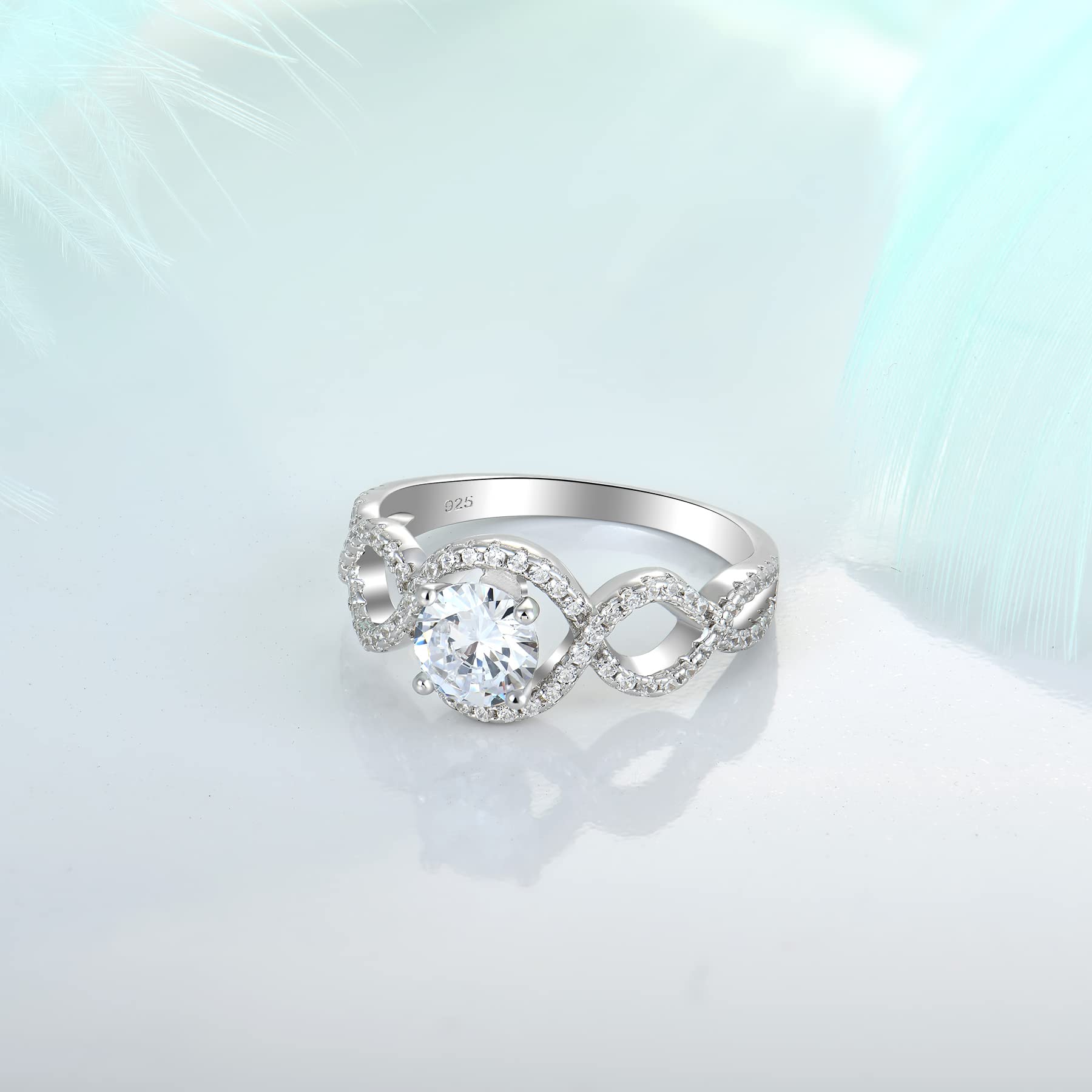 STARCHENIE Infinity Promise Ring 925 Sterling Silver Wedding Engagement Band Anniversary Jewelry for Women Size 7