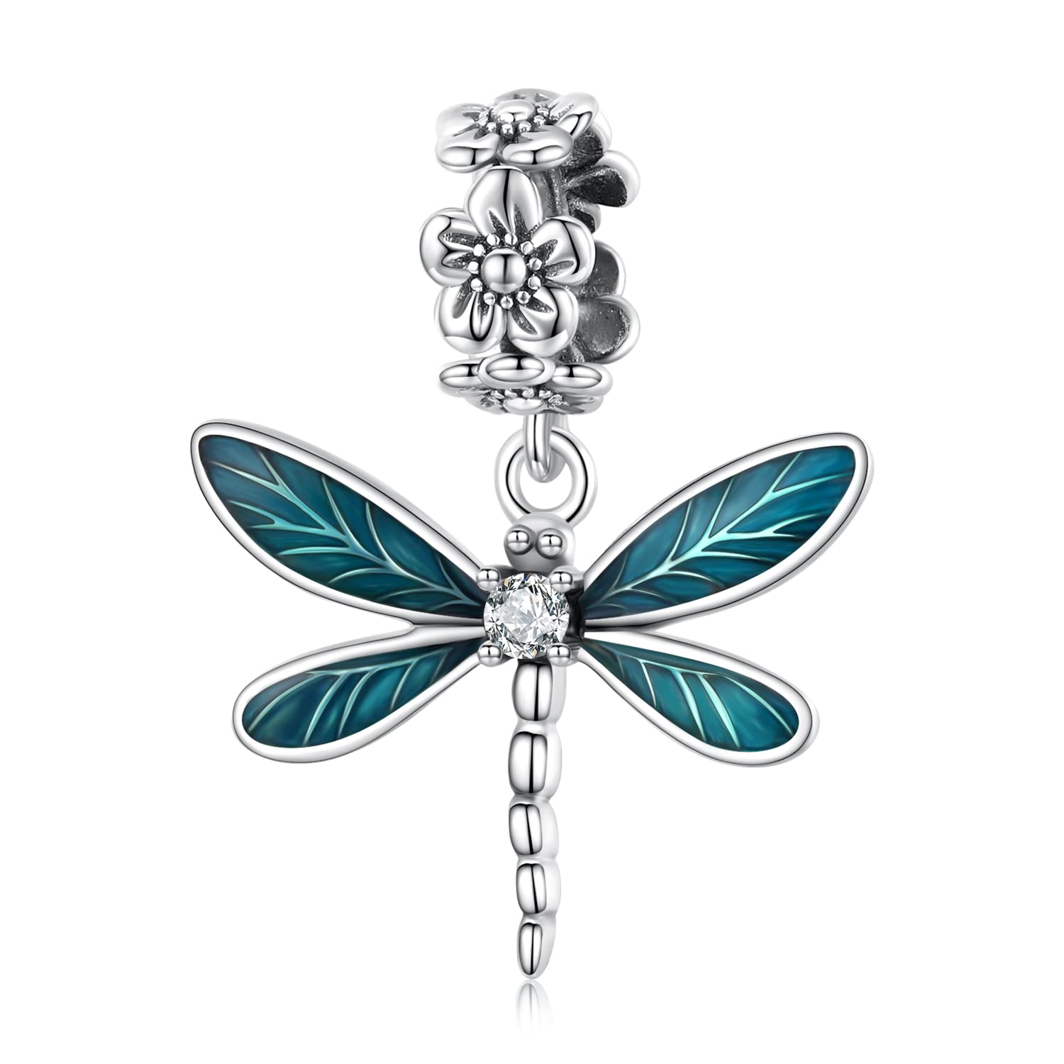 RUKYF 925 Sterling Silver Dragonfly Charms for Bracelets and Necklaces Best Jewelry Gifts for Dragonfly Lovers