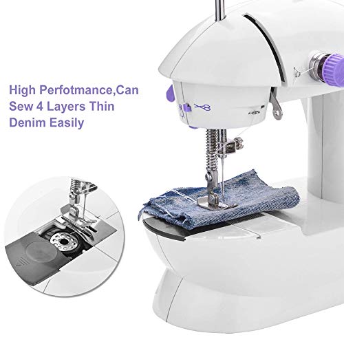 Mini Portable Sewing Machine with Extension Table and Light, Electric Handheld Sewing Machine with Upgraded, Adjustable 2-Speed Electric Sewing Machine Easy to Use for Kids,Beginners and DIY