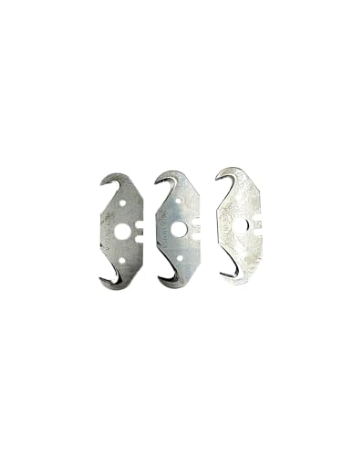 Zeluga DHB100BP 100 pieces Utility Deep Hook Blades with Round Hole Carbon Steel Hook Razor Blades Knife Blades for Roofing and Carpet