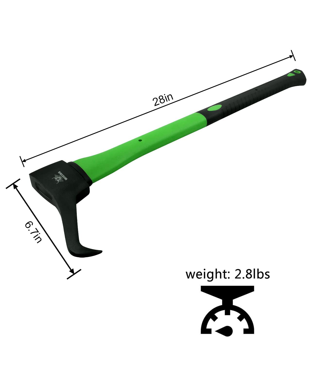 WICING Hookaroon 28 Inch, Pickaroon Forged Steel, with Anti-Slip & Shock Reduction Grip, for Log Lifting and Moving Wood Firewood Tool