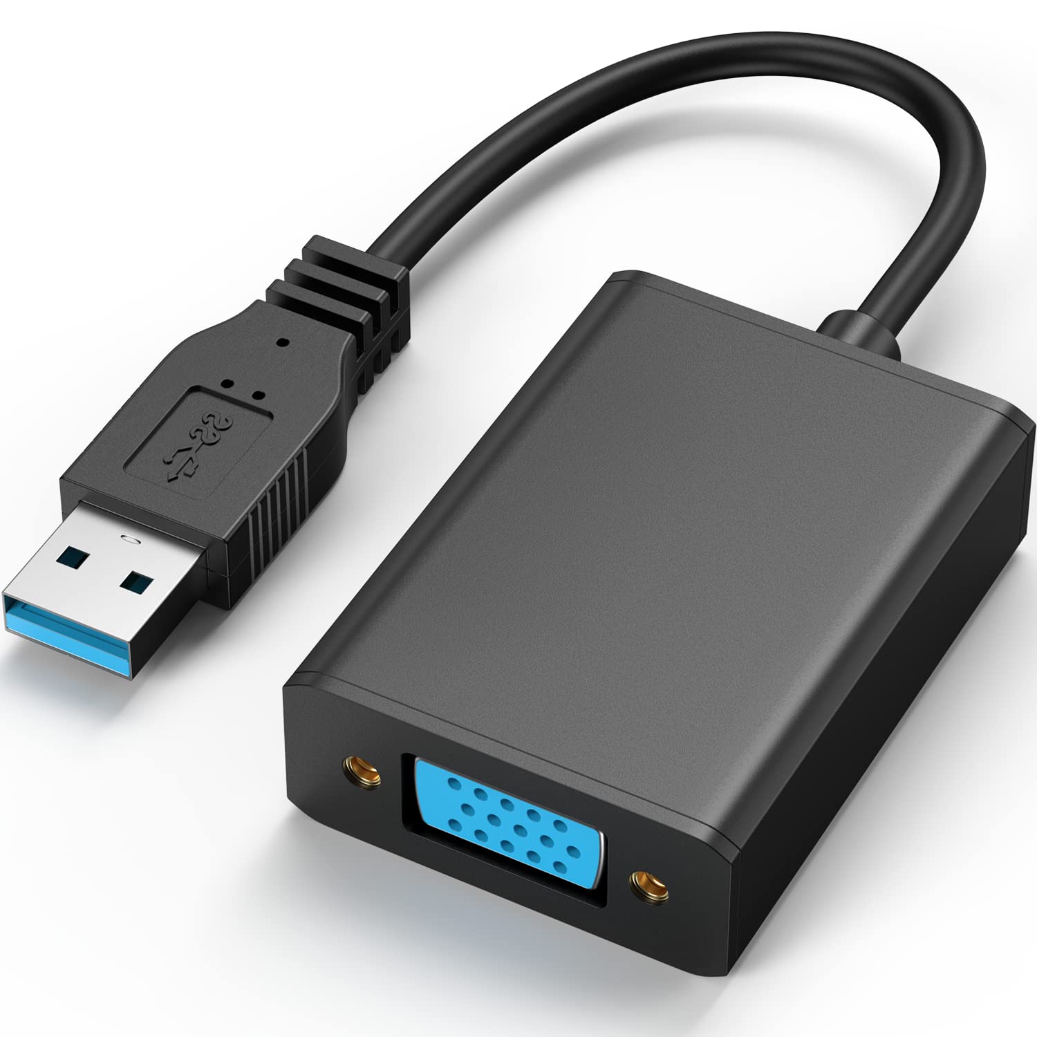 Viagkiki USB to VGA Adapter, USB 3.0 to VGA Multi-Display Video Converter 1080p, USB to VGA Adapter for Monitor Compatible with Windows 7/8/8.1/10/11(Not Support Mac/Chromebook/Linux)