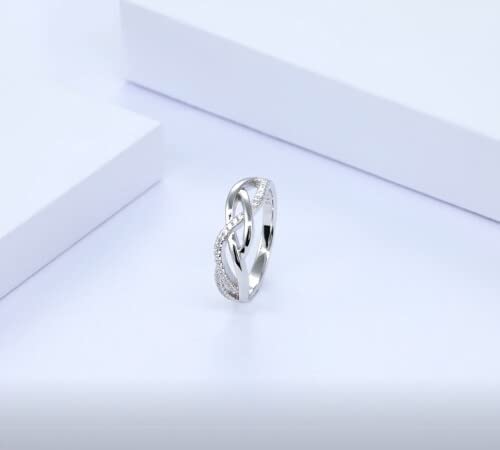 STARCHENIE Infinity Promise Celtic Knot Ring for Women 925 Sterling Silver Engagement Wedding Band Anniversary Jewelry Size7