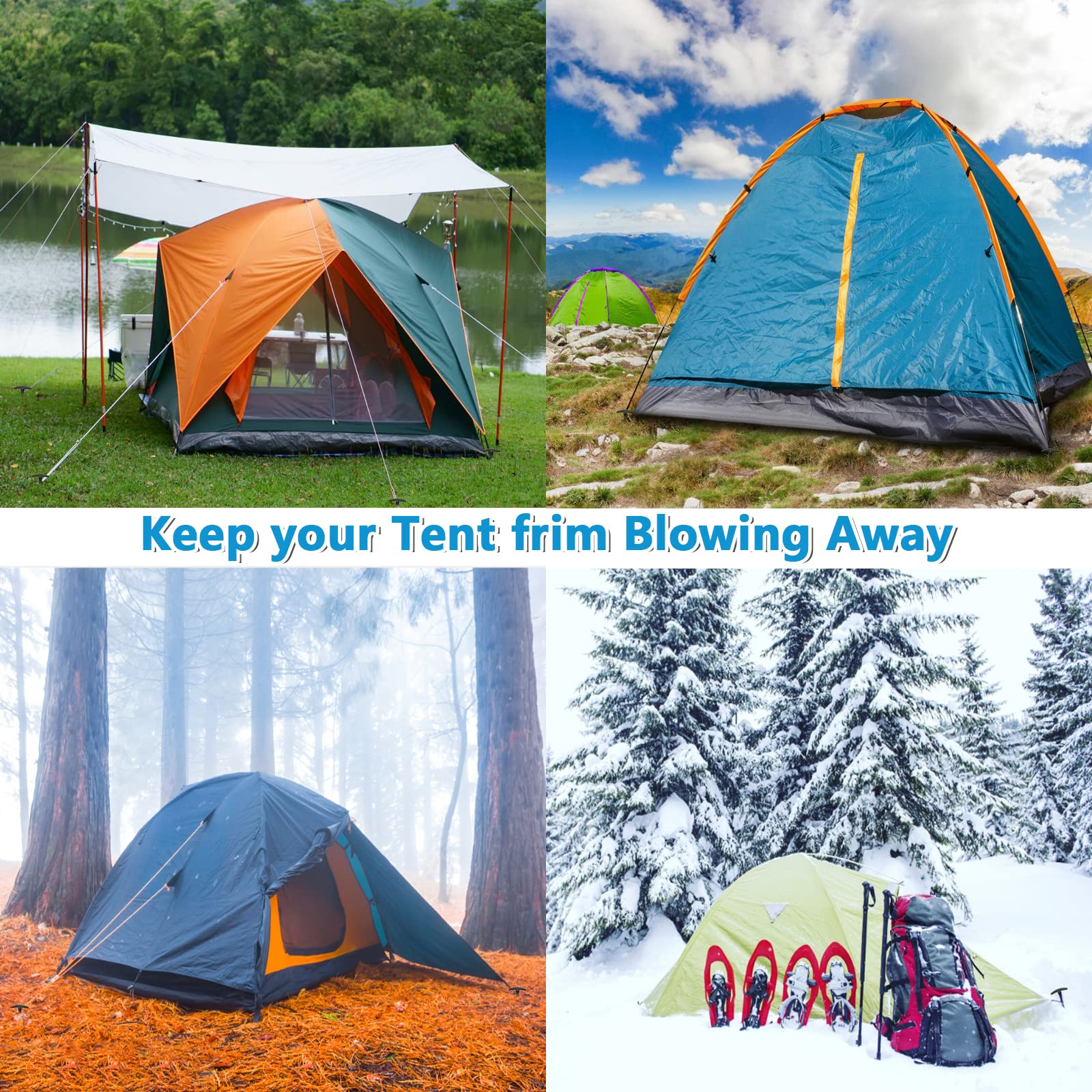 Tent Stakes 10 Pack - 5.7 Inch Heavy Duty Beach Spiral Plastic Tent Stake for Outdoor Camping Stakes Canopy Tarp & Hiking