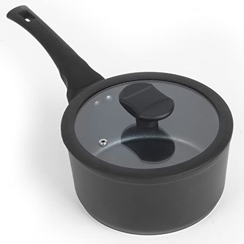 Russell Hobbs RH02131EU7 Saucepan Set, 3 Piece Non-Stick Induction Pans with Lids, 16/18/20cm, Tall Body for Larger Capacity Batch Cooking, Use Little or No Oil, Crystaltech Graphite Collection