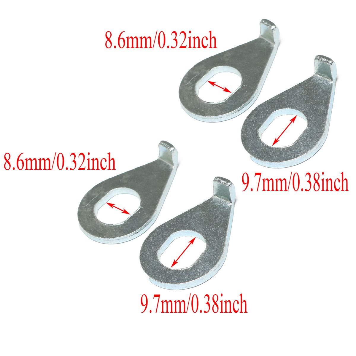 Pro Bamboo Kitchen 4pcs Bike Wheel Hub Hook Washer Gasket Front Axle Gasket Fixed Front Wheel Hanging Hook (ID: 9.76mm, OD 19mm)