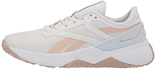 Reebok womens Nanoflex Cross Trainer, White/Soft Ecru/Rose Gold, 8.5 US