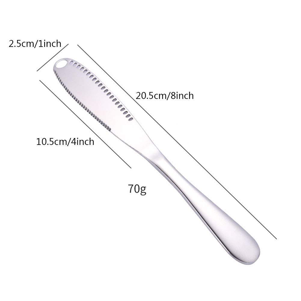 smylls Stainless Steel Butter Spreader Knife, 3 in 1 Kitchen Gadgets, Curler, Butter Grater, Multi-Function Butter Spreader and Grater with Serrated Edge(3 Pack)