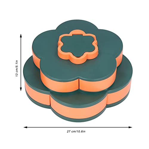 Snack Serving Tray, Snack Serving Plates Rotating Operation Home Deluxe Light for French Fries Double Layer
