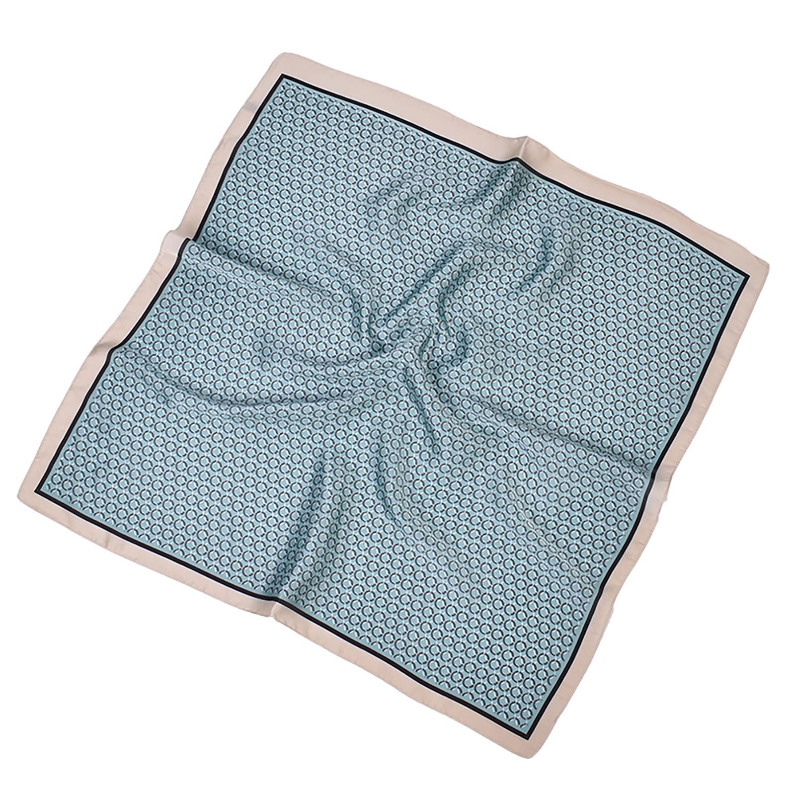 Womens Silk Like HeadTop for Polka Dot Print Large Square Satin Headscarf Wraps Women Dress Scarf (Blue, One Size)
