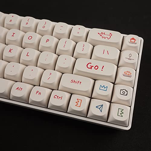 Yuisle 123PCS Keycaps Profile Graffiti White Mechanical Keyboard- Keycaps DYE-SUB for MX- Switches Gaming Keyboards DIY 123PCS