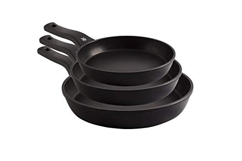WMF Permadur Premium Set of 3 Stainless Steel Frying Pans 20, 24 and 28 cm with Non-Stick for All Cookers Including Induction