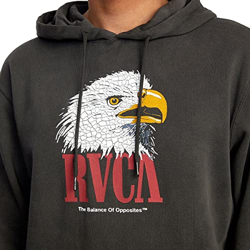 RVCA Mens Regular Fit Hoodie - Bird Of Prey (Black, XX-Large)