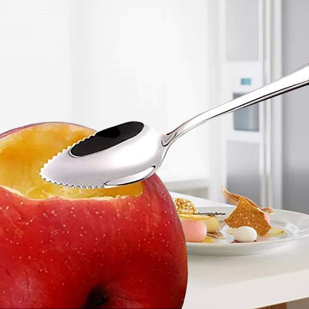 Stainless Steel Grapefruit Spoons, Jagged Grapefruit Spoon, Suitable for Citrus Fruits, Kiwi, Salads and Desserts, Set of 6…