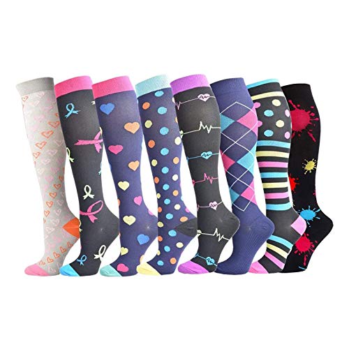 Womens Socks Size 9-11 No Shoe Socks for Men Women’s Trouser Socks, Opaque Stretchy Nylon Knee High, Many Colors