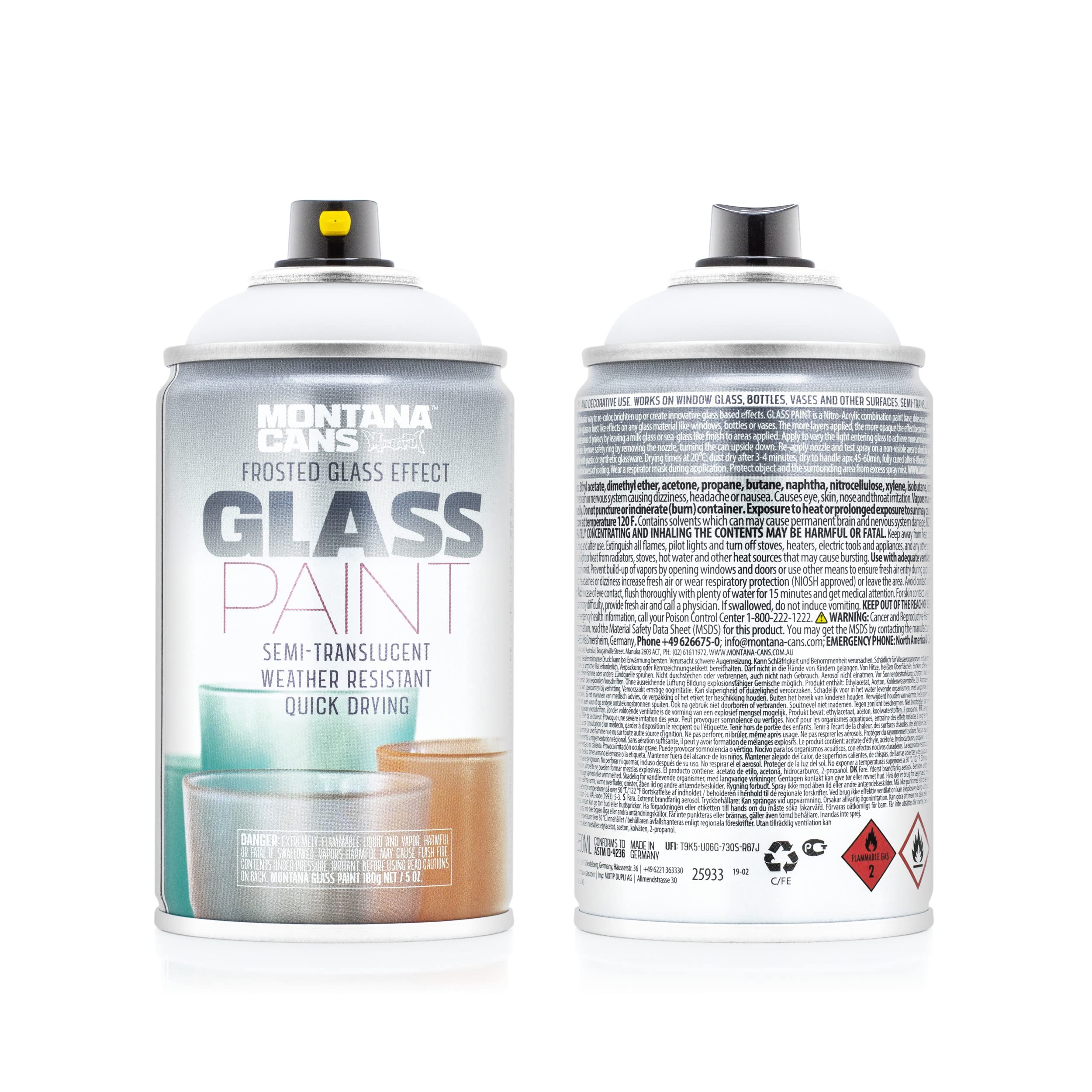 Montana Cans Montana EFFECT Glass Spray Paint, FROSTED - MATT WHITE (Pack of 1)