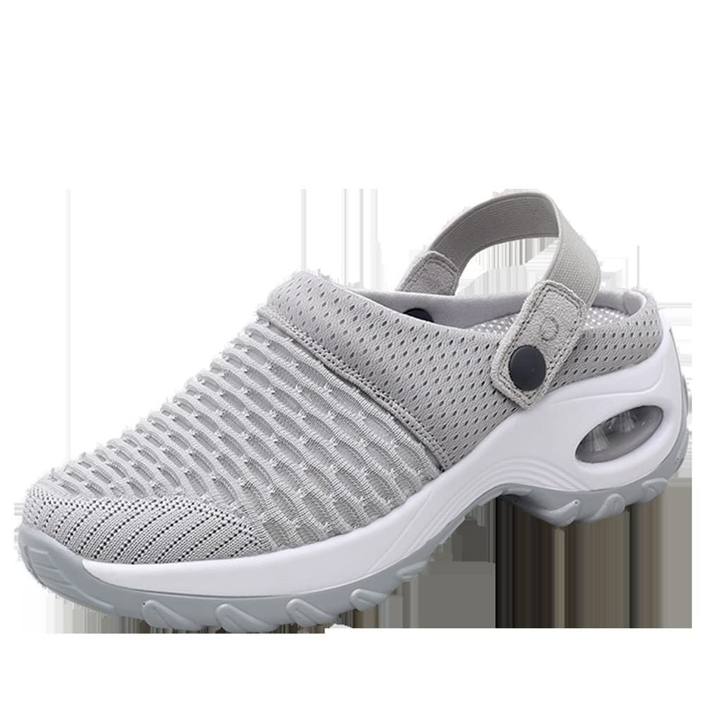 Stratuxx Kaze Women Diabetic Walking Air Cushion Slip-On Orthopedic Sandals Diabetic Walking Shoes Grey