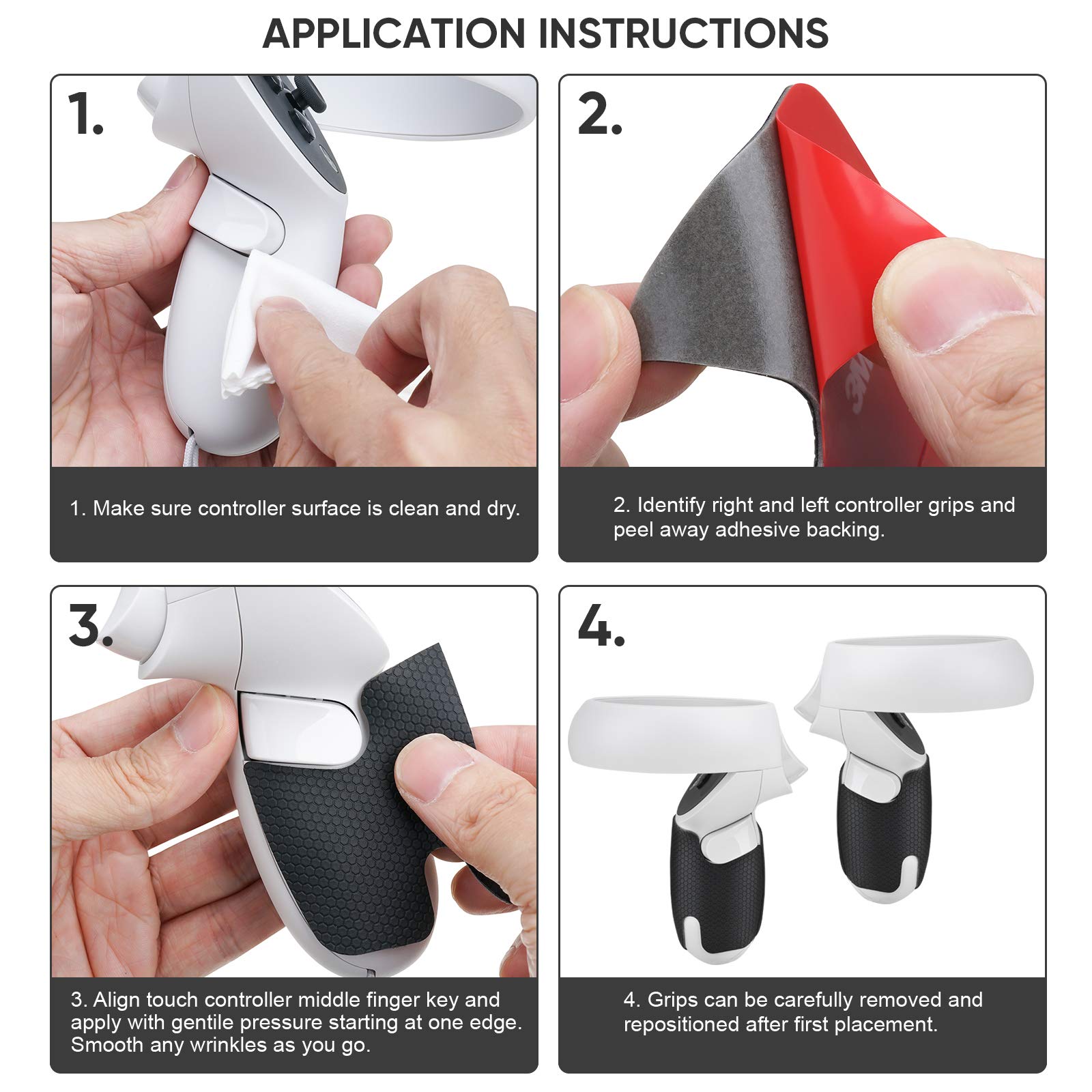 SARLAR Oculus Quest 2 Touch Controller Silicone Grips Cover Skin, with Thumb Grip Caps Protective Accessories Anti-Slip Dust Proof